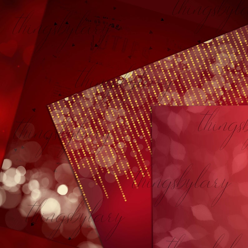 16 Luxury Red Bokeh Valentine Background Digital Images 12inch | Etsy