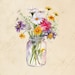 12 Watercolor Wildflower in a Mason Jar Ephemera Isolated Transparent ...