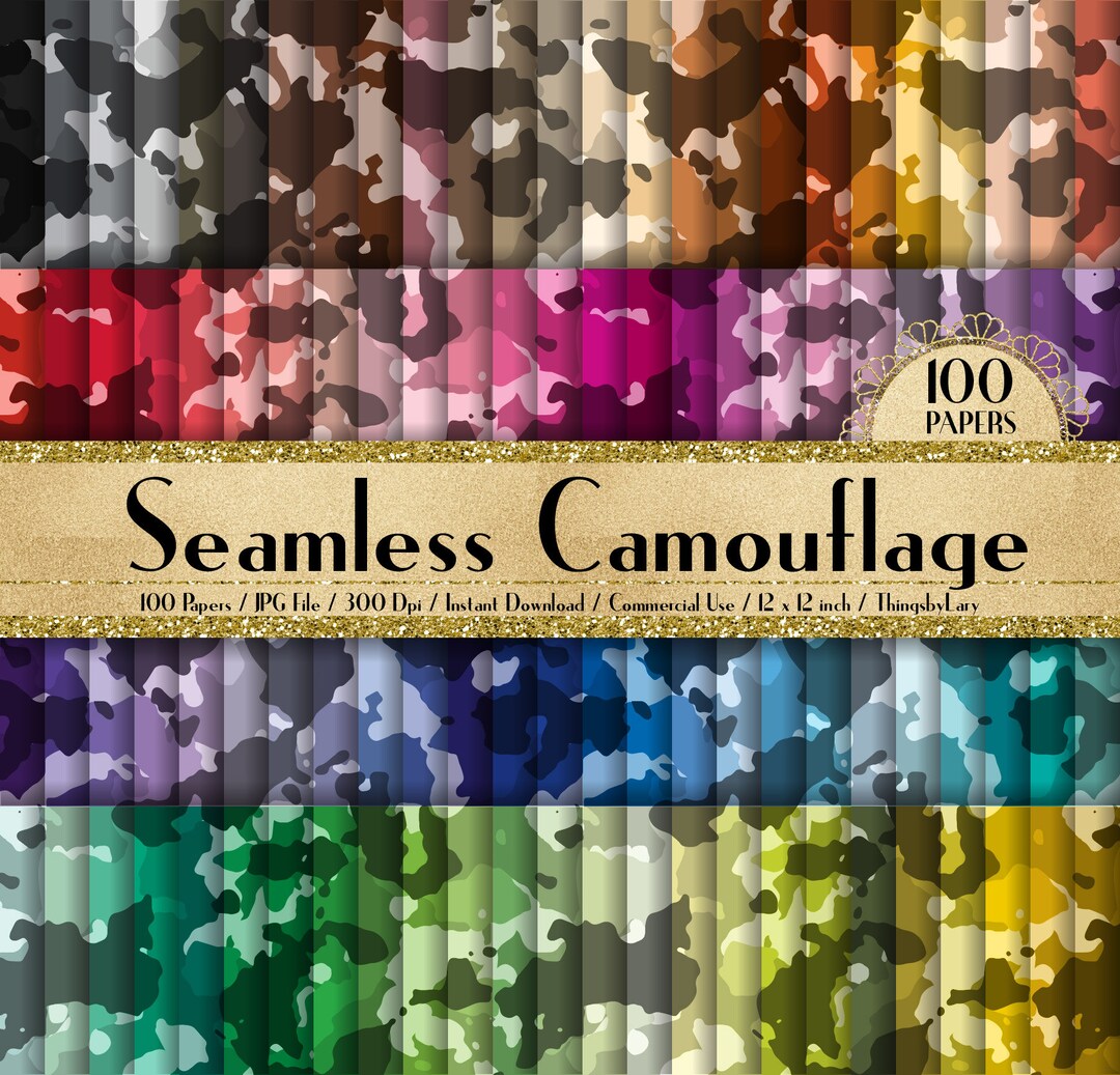100 Seamless Army Camouflage Papers 12 Inch 300 Dpi Instant Download ...