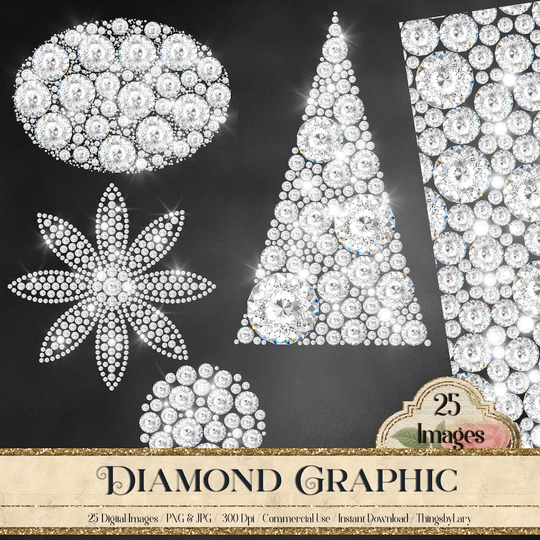 25 Diamond Clip Arts Digital Images 300 Dpi PNG Instant Download ...