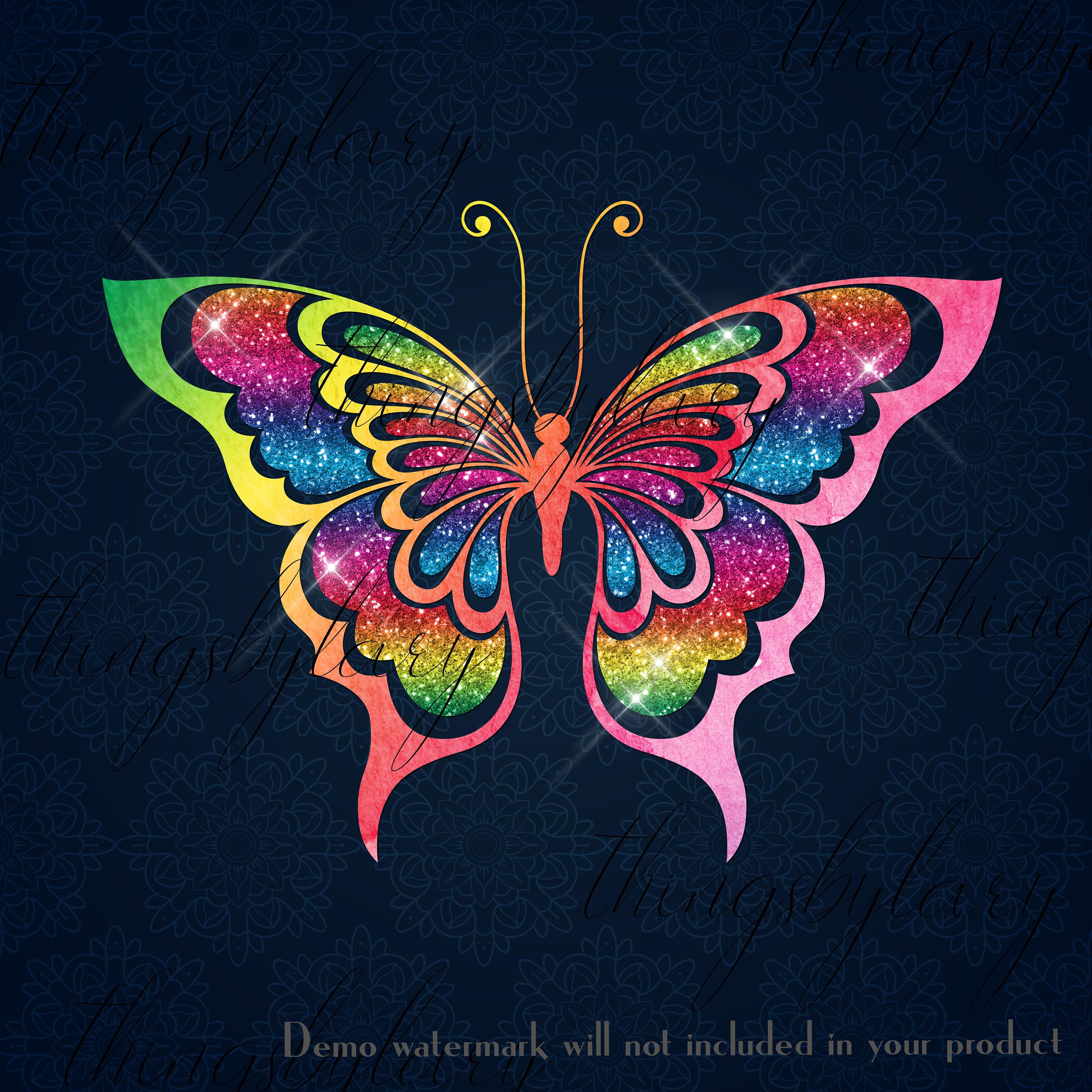 30 Rainbow Glitter & Watercolor Butterfly Clip Arts 300 Dpi | Etsy
