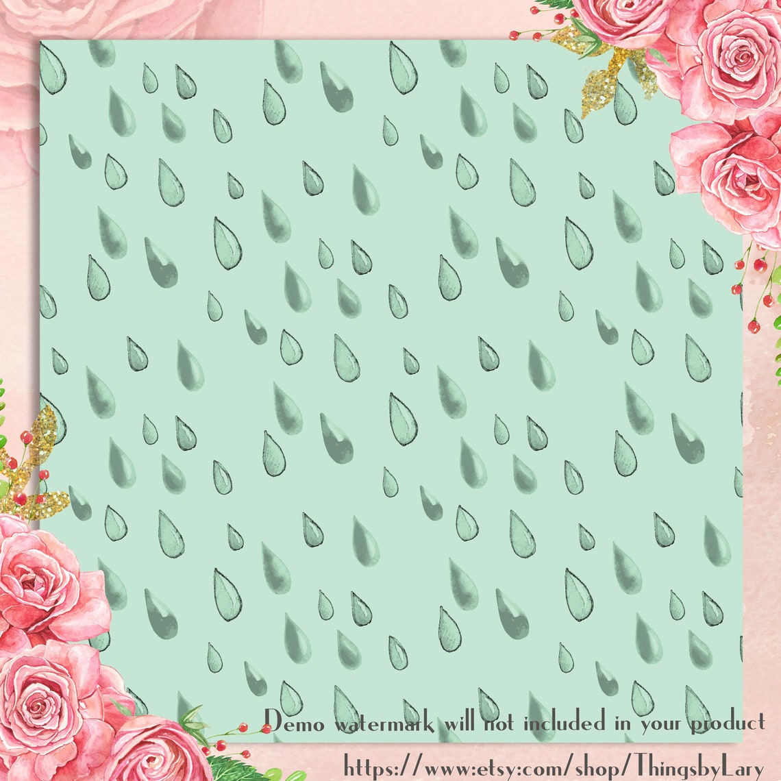 100 Seamless Watercolor Raining Papers 12 Inch 300 Dpi - Etsy