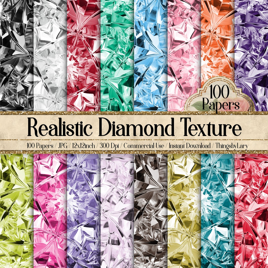 100 Real Diamond Texture Papers 12inch, 300 Dpi Planner Paper ...