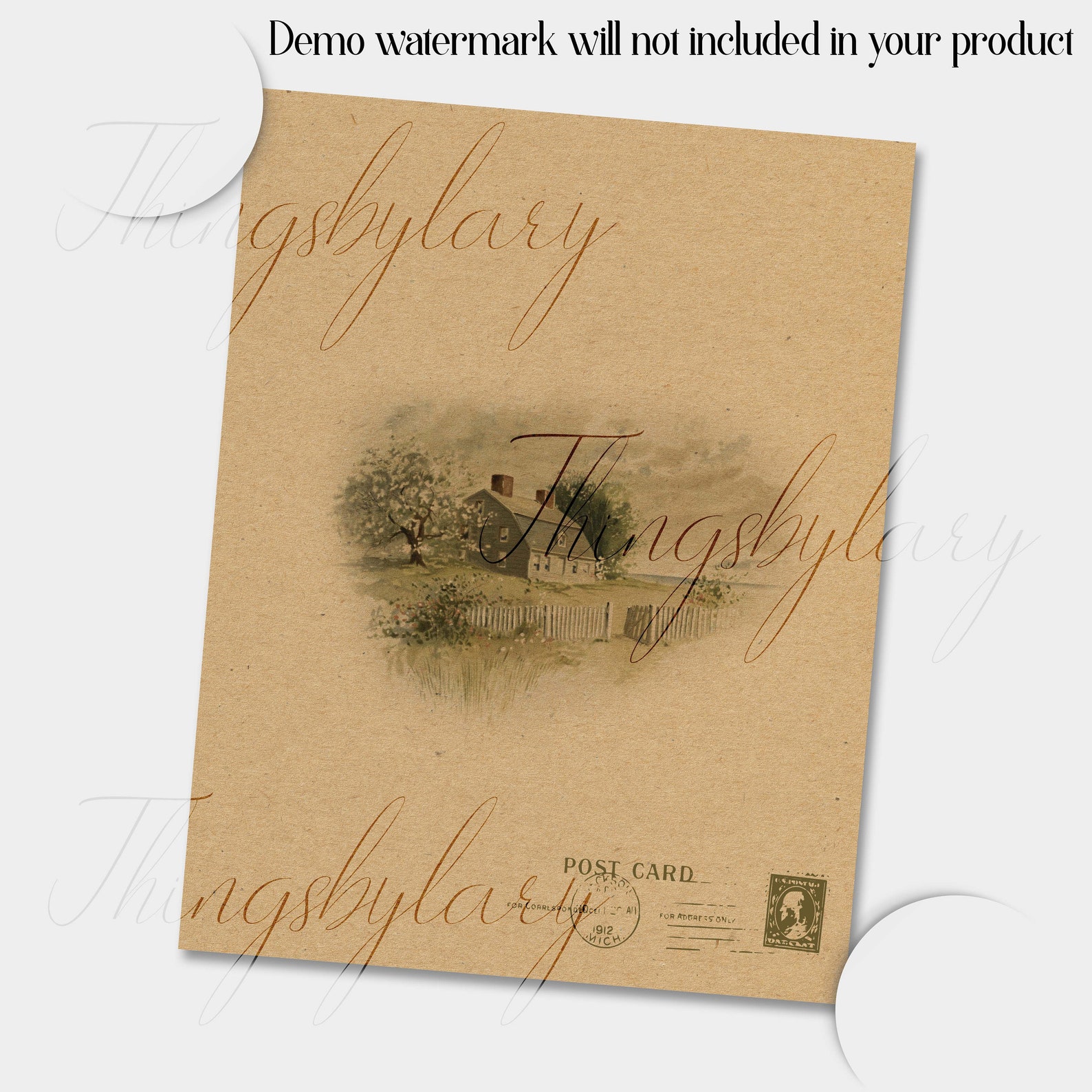 16 Vintage Landscape Travel Postcard Nature Digital Papers 8.5x11" 300 ...