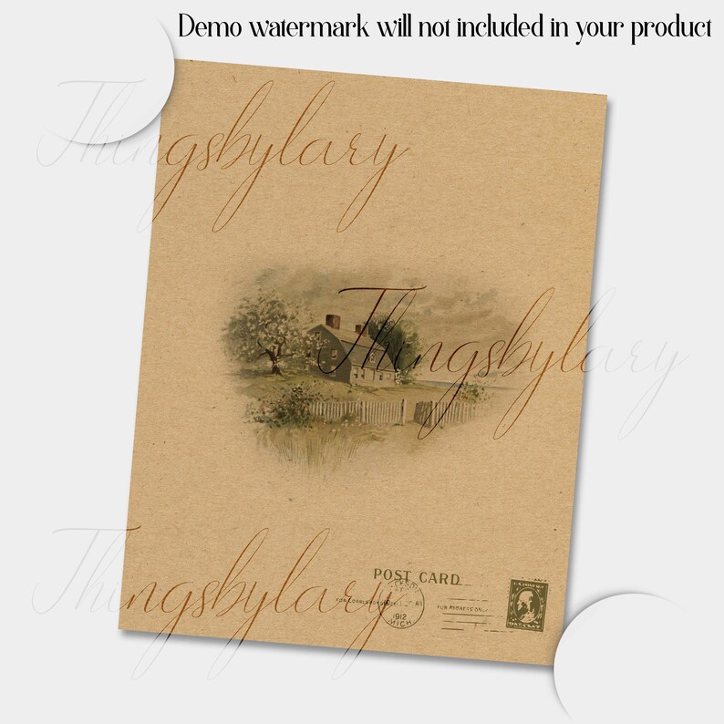 16 Vintage Landscape Travel Postcard Nature Digital Papers 8.5x11" 300 ...