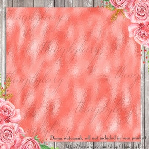 16 Seamless Living Coral Foil Digital Papers 12" 300 Dpi Commercial Use ...