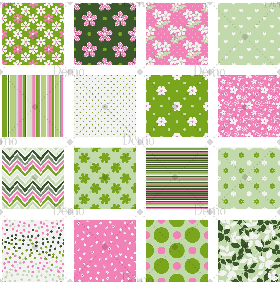 16 Seamless Bright Spring Flower Papers in 12inch 300 Dpi | Etsy