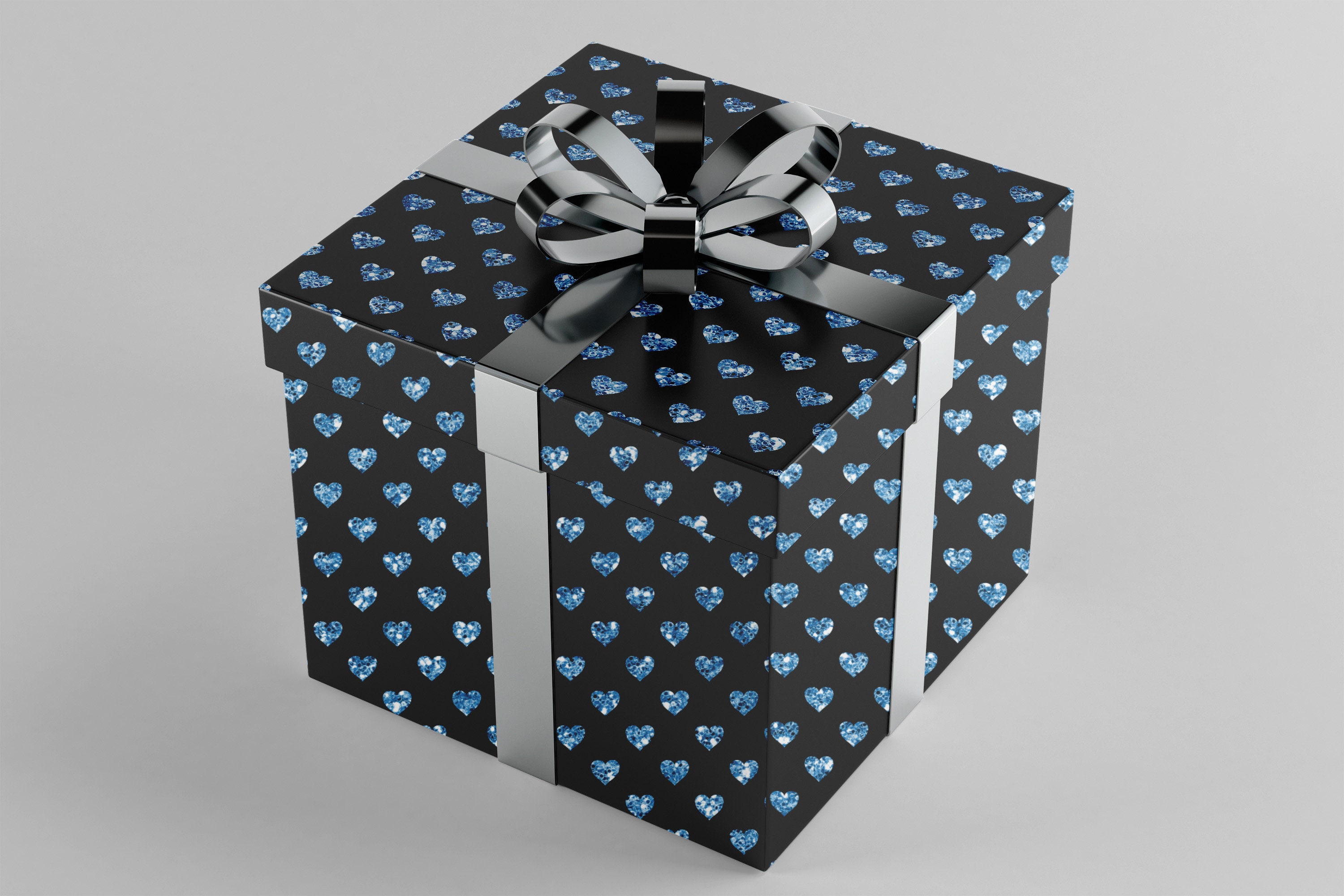 100 Seamless Black and Glitter Heart Pattern Digital Papers | Etsy