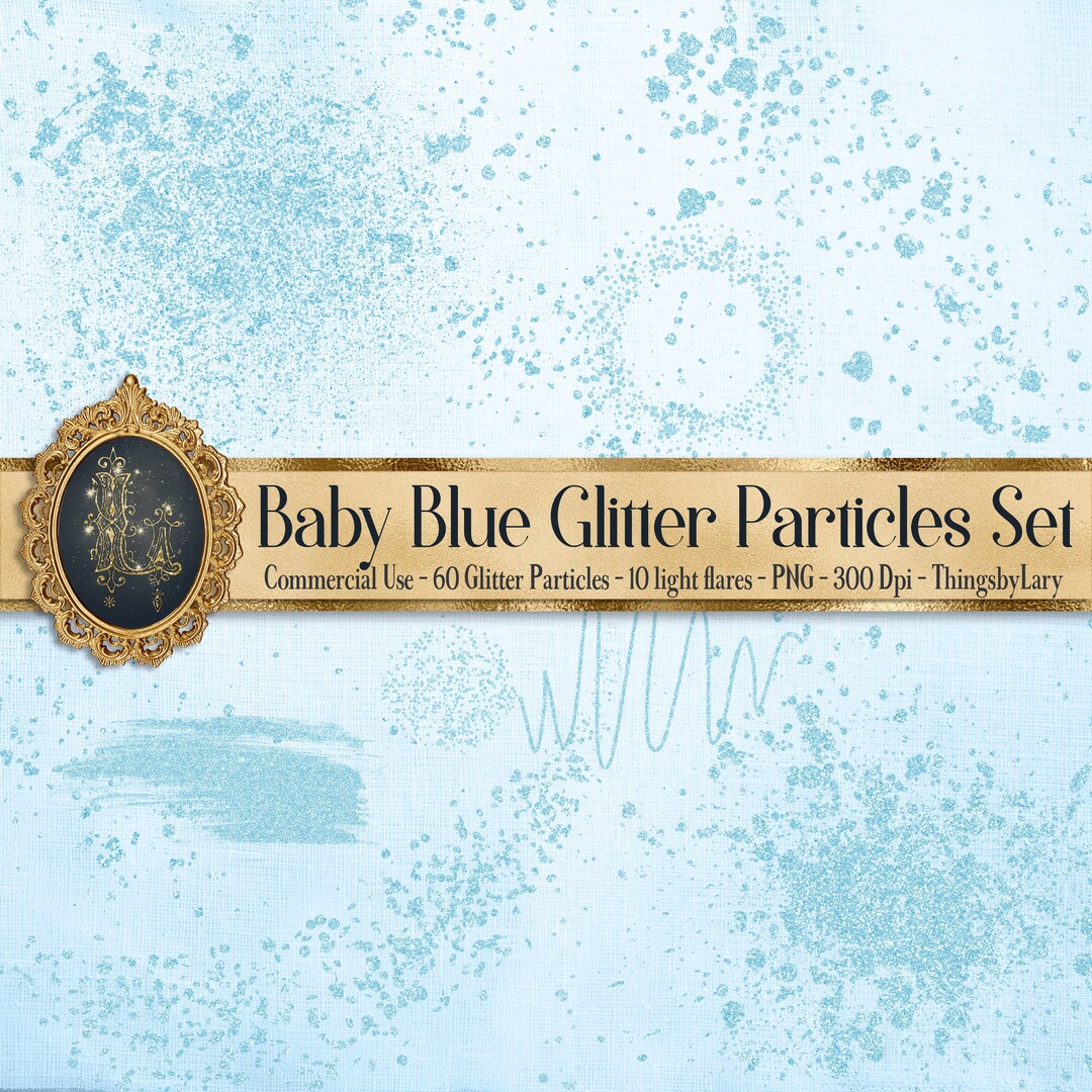 70 Baby Blue Glitter Particles Set PNG Overlay Images Commercial Use ...