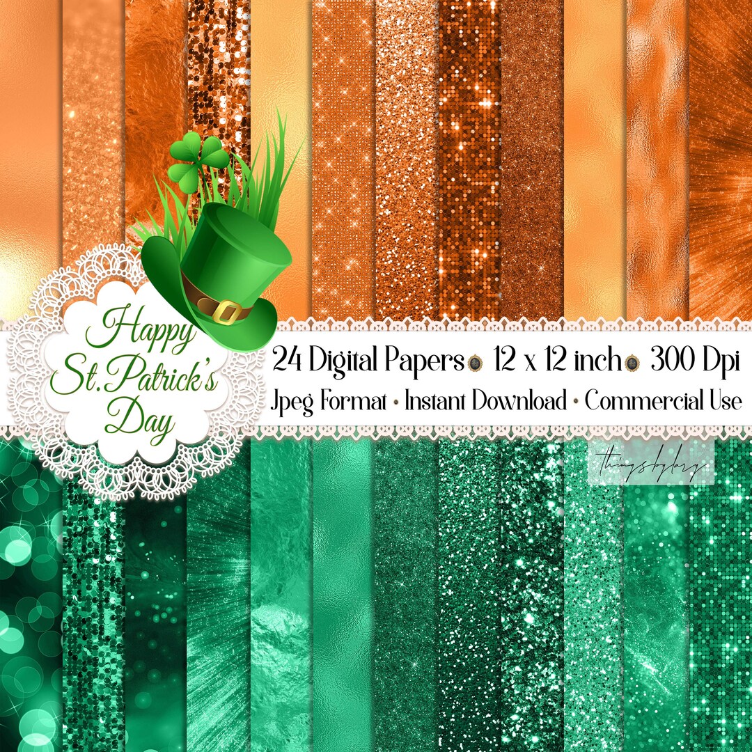 24 Luxury Saint Patrick's Day Digital Papers 12 X 12 Inch 300 Dpi ...