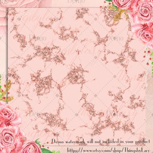 16 Rosegold Marble Papers, Rosegold Marble, Digital Marble Paper ...