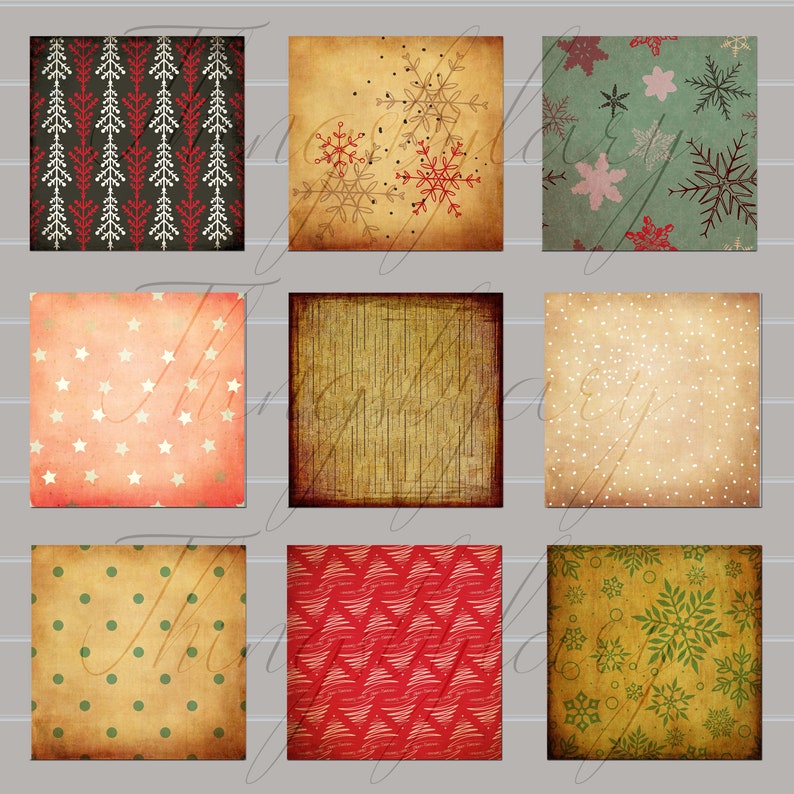 16 Antique Christmas Digital Paper 12 Inch Instant Download Commercial ...