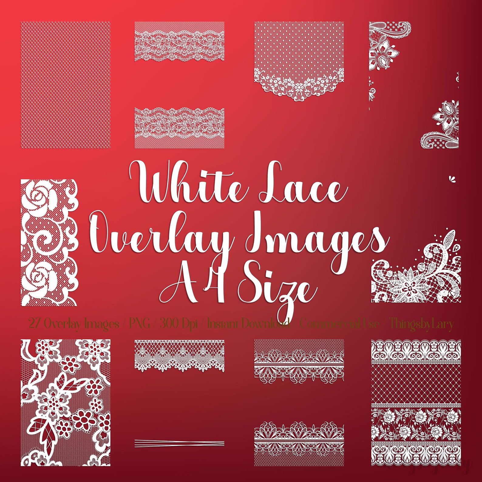 27 White Lace Overlays Borders Frames Images A4 Size PNG - Etsy