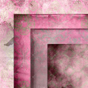 16 Distressed Pink Damask Papers in 12inch, 300 Dpi Planner Paper ...