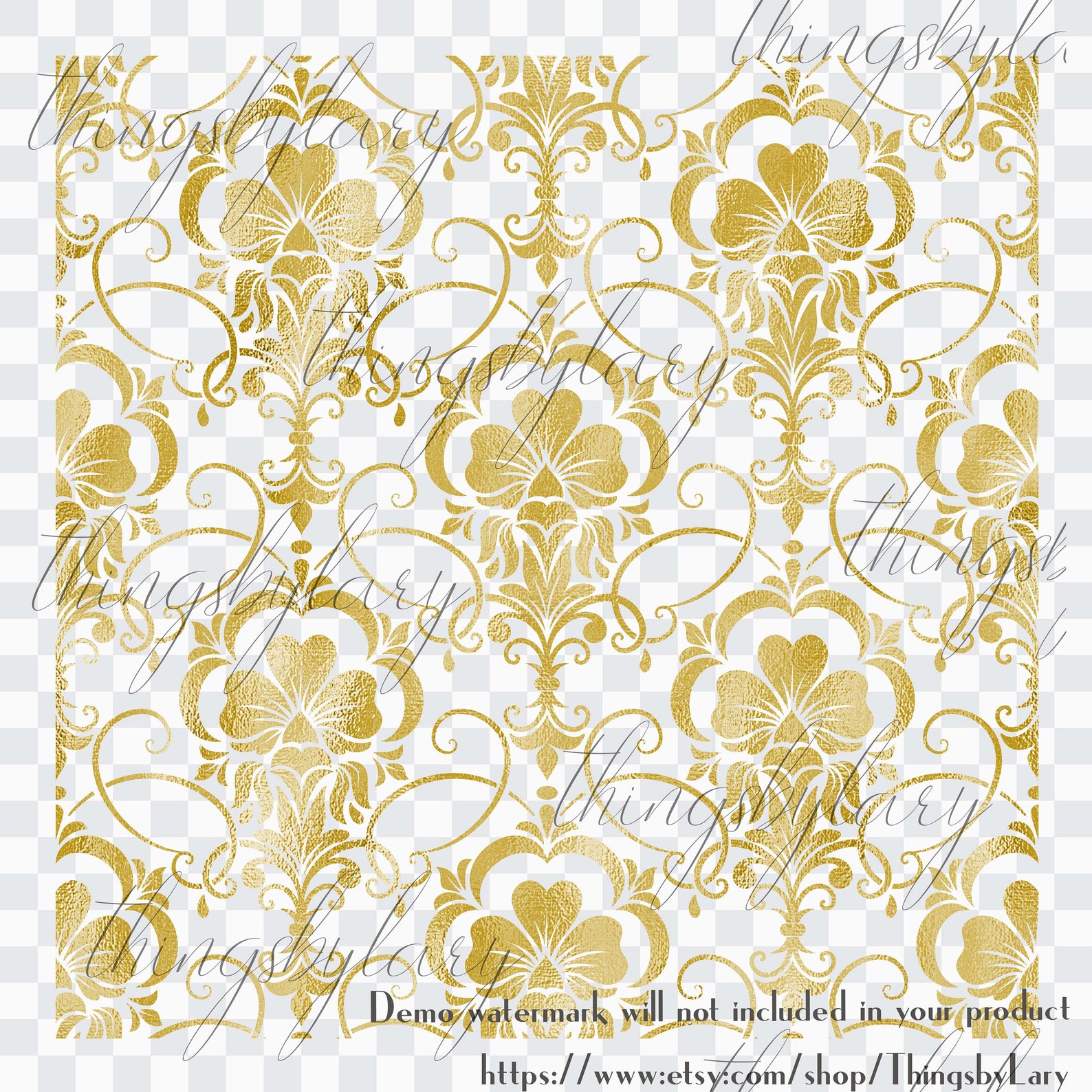 42 Gold Foil Seamless Damask Ornament Overlays 12inch - Etsy