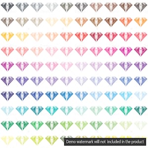 100 Transparent Diamond Clipart, Jewelry Clipart, Fashion Clipart, 100 ...
