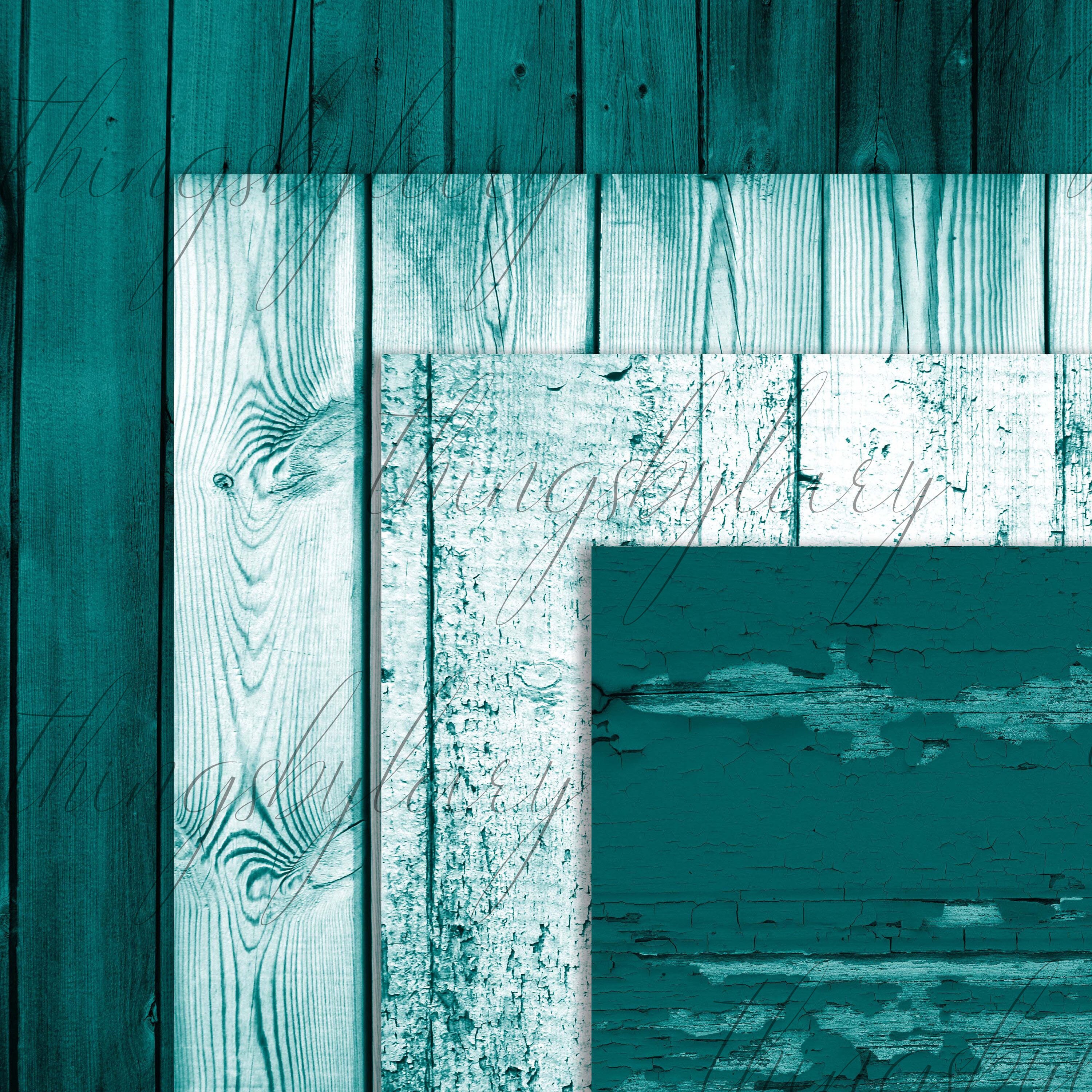 42 Teal Wood Papers Shabby Chic Autumn Wedding Rustic - Etsy