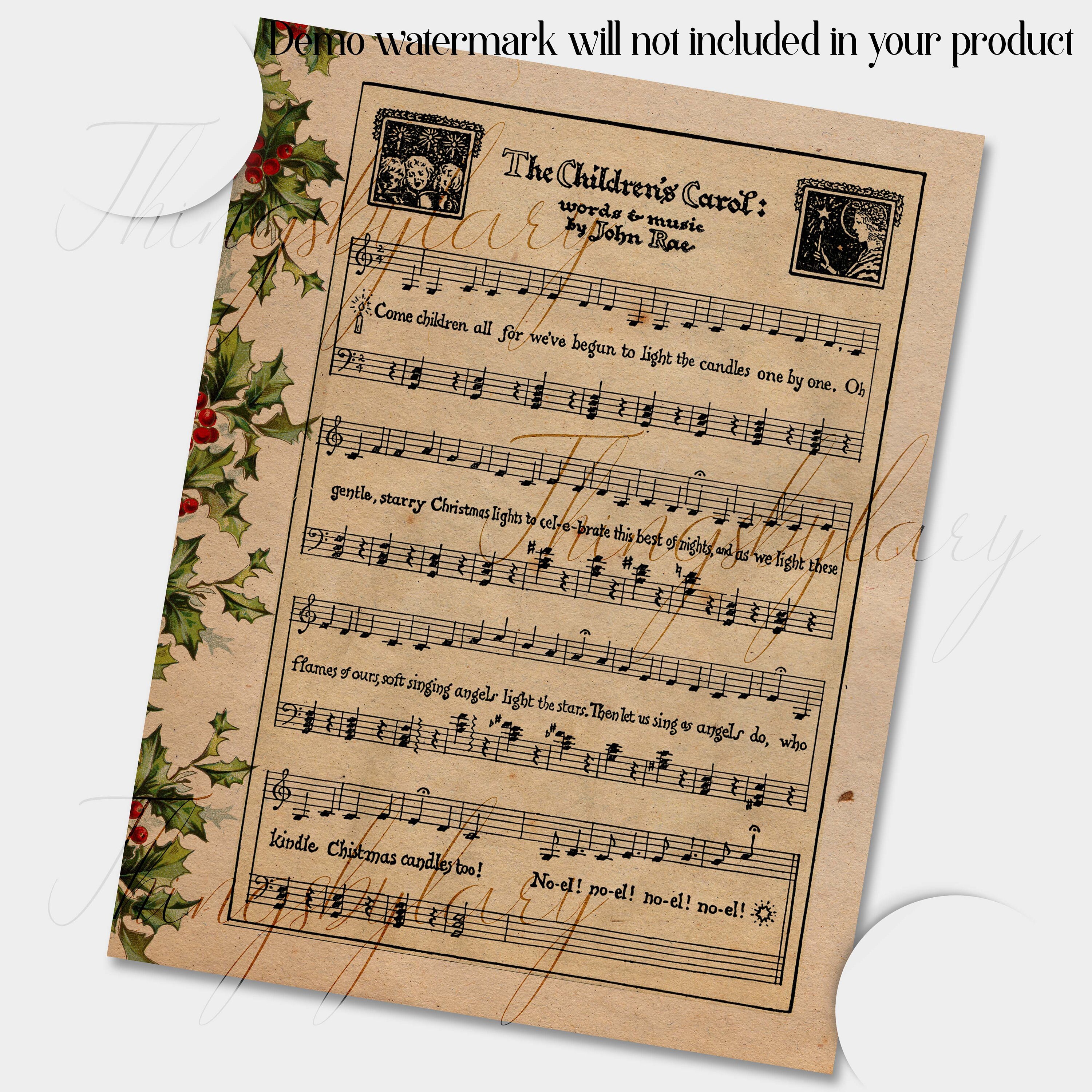 16 Vintage Christmas Music Sheet Digital Papers 8.5x11 - Etsy