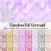 16 Seamless Foil Mermaid Scale Papers Rainbow Mermaid Paper, Digital ...