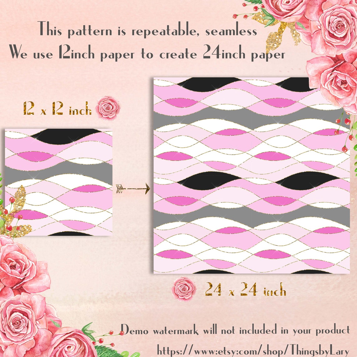 30 Seamless Colorful Geometric Wave Digital Papers 12x12" 300 Dpi ...