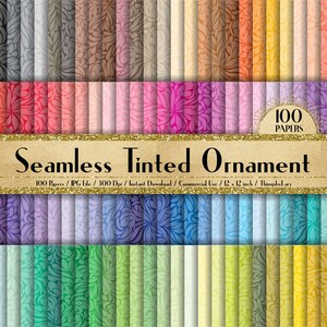 100 Seamless Tinted Ornament Papers 12 Inch 300 Dpi Instant Download ...