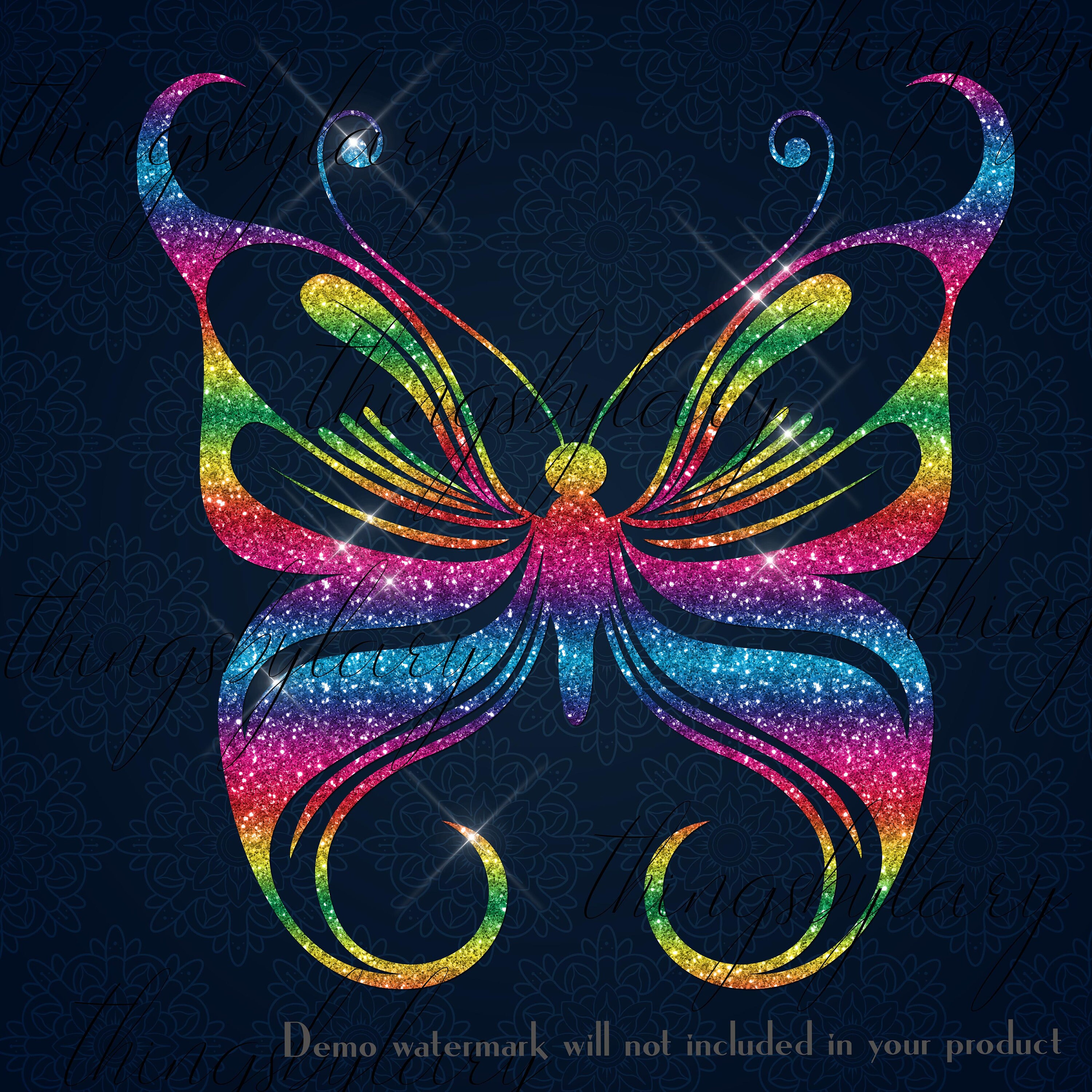30 Rainbow Glitter & Watercolor Butterfly Clip Arts 300 Dpi Instant ...