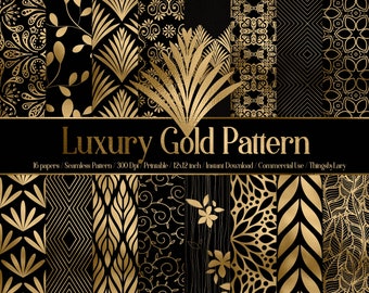 16 Seamless Glitter Black Digital Papers 300 Dpi Commercial Use Black ...