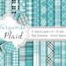 24 Turquoise Plaid Digital Papers in 12 X 12 Inch 300 Dpi Instant ...