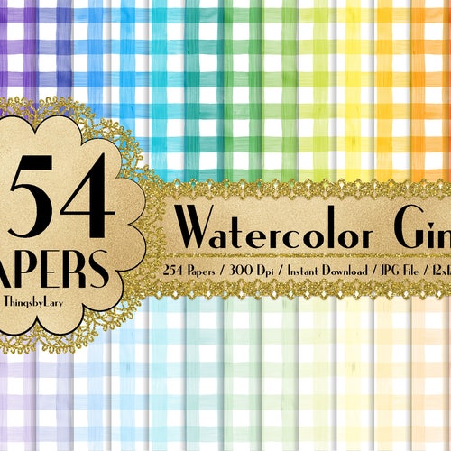 Gingham Digital Paper Pack: rainbow Gingham | Etsy