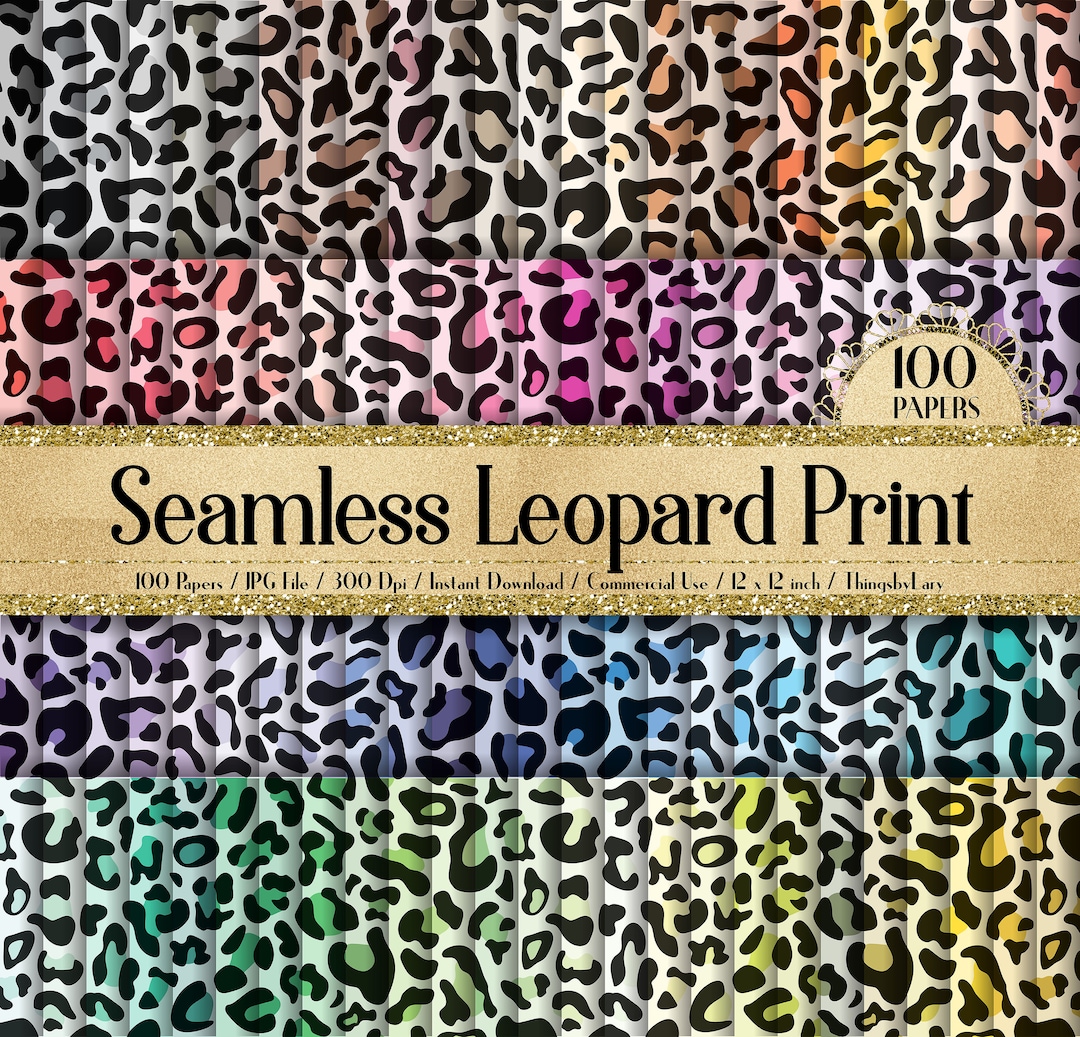100 Seamless Leopard Print Papers in 12x12" 300 Dpi Planner Paper ...