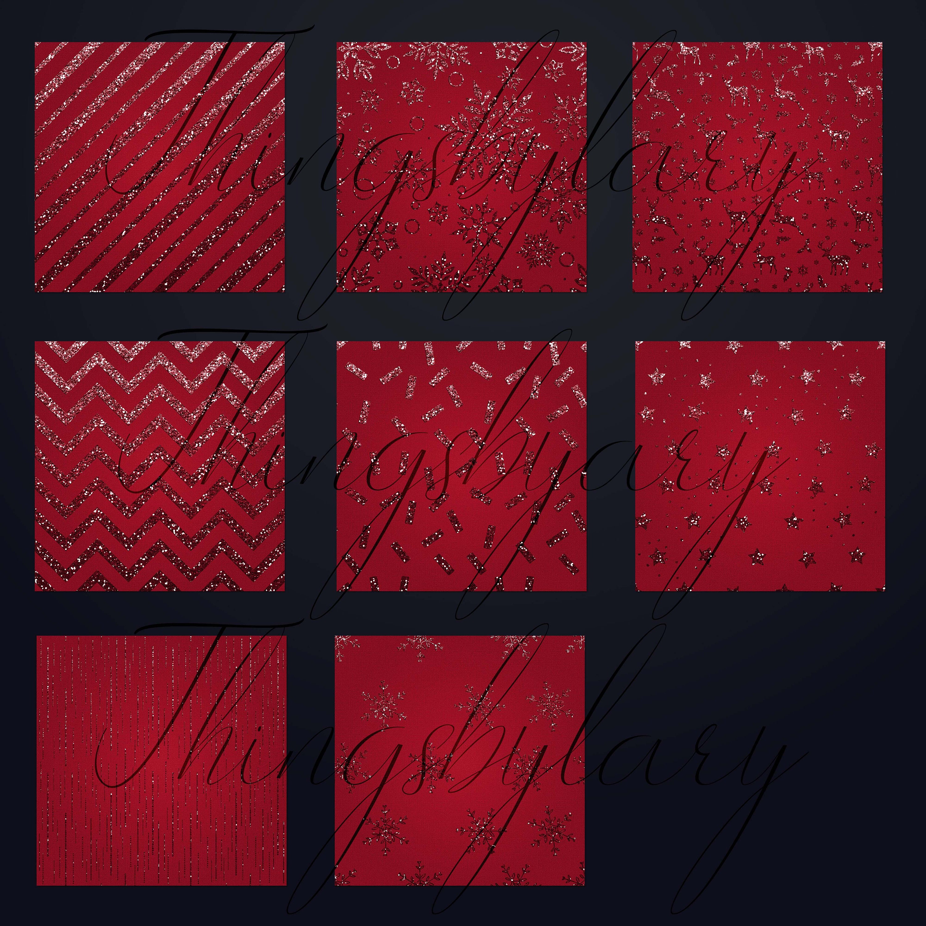 16 Red and Green Glitter Christmas Digital Papers 12 300 - Etsy