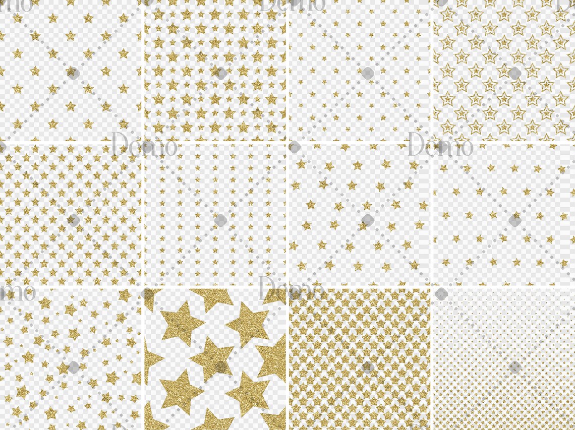 12 Gold Glitter Star Overlay Images, Transparent PNG 300 Dpi 12inch ...