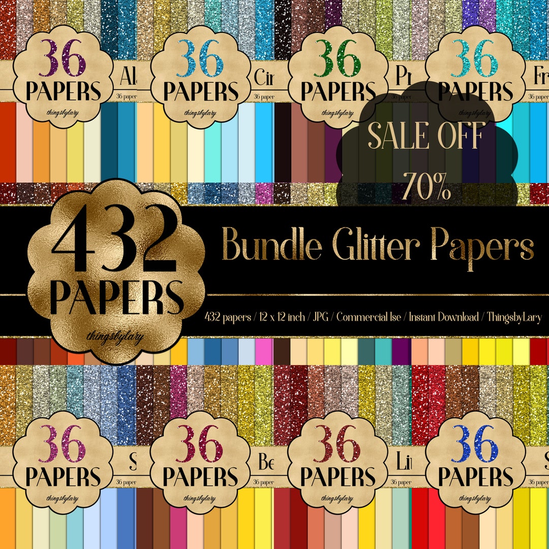 70% OFF 432 Papers, Princess Papers, Kid Theme Glitter Papers, Solid ...