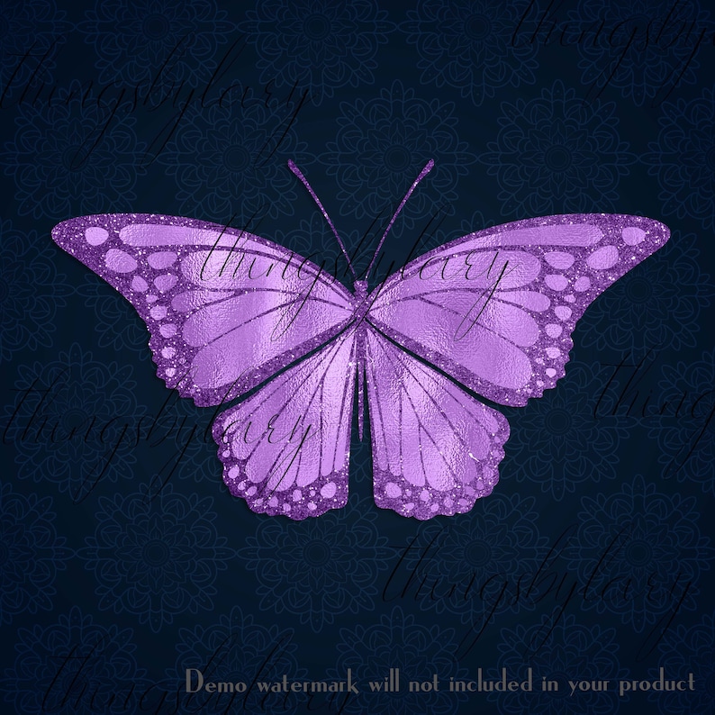 30 Lavender Purple Foil and Glitter Butterfly PNG Image - Etsy