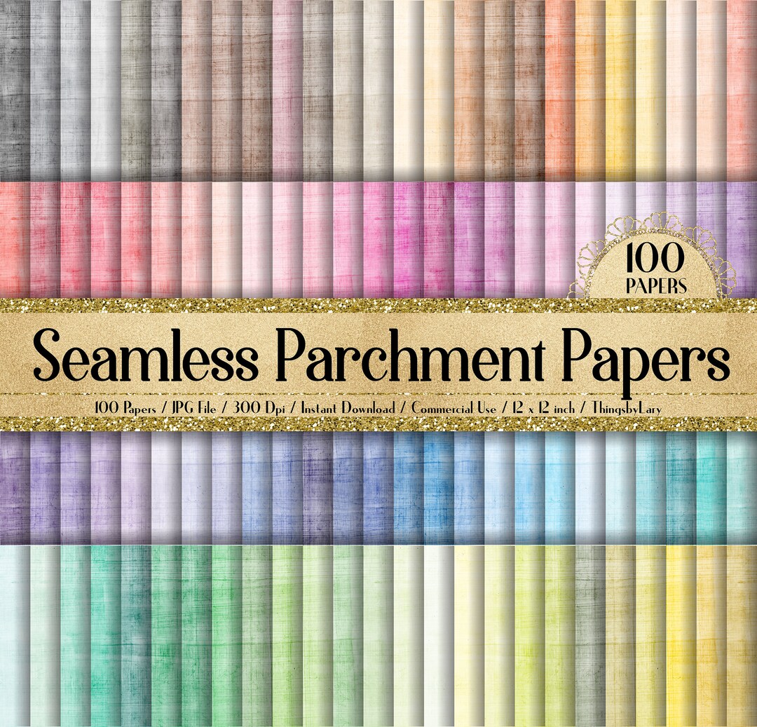 100 Seamless Antique Parchment Digital Papers 12x12" 300 Dpi Commercial ...