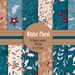12 Winter Floral Digital Papers in Vintage Theme Color in 12 Inch ...