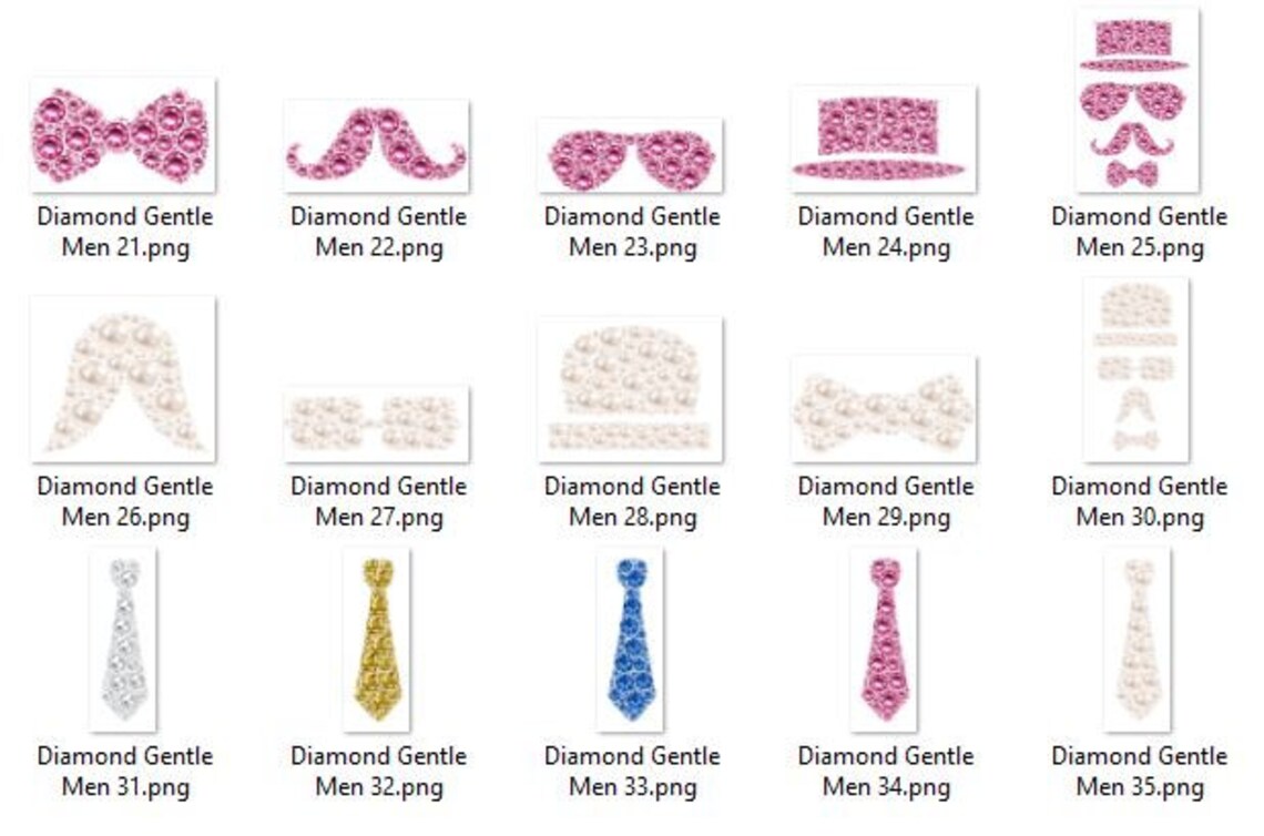 35 Diamond Gentle Men Clip Arts PNG Instant Download - Etsy