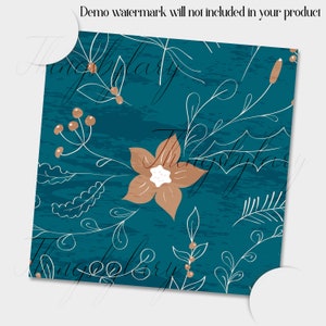12 Winter Floral Digital Papers in Vintage Theme Color in 12 Inch ...