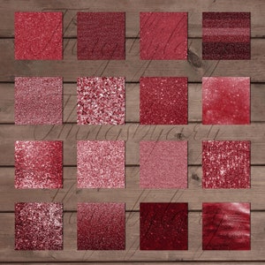 42 Red Glitter Sequin Digital Papers 12x12" 300 Dpi Planner Paper ...
