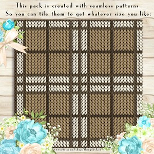 100 Seamless Knitting Plaid Papers, 300 Dpi Planner Paper, Scrapbook ...