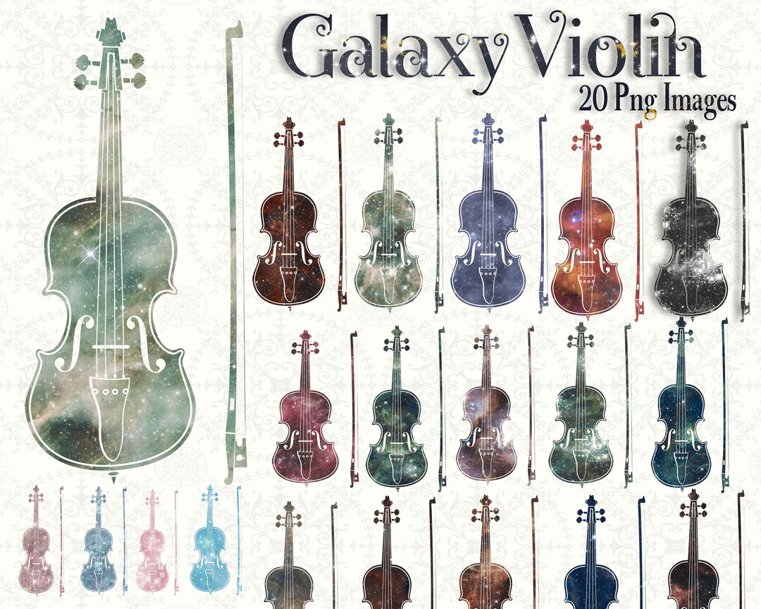 20 Galaxy Violin Clipart, Music Clip Arts,fairy Violin,instant Download ...