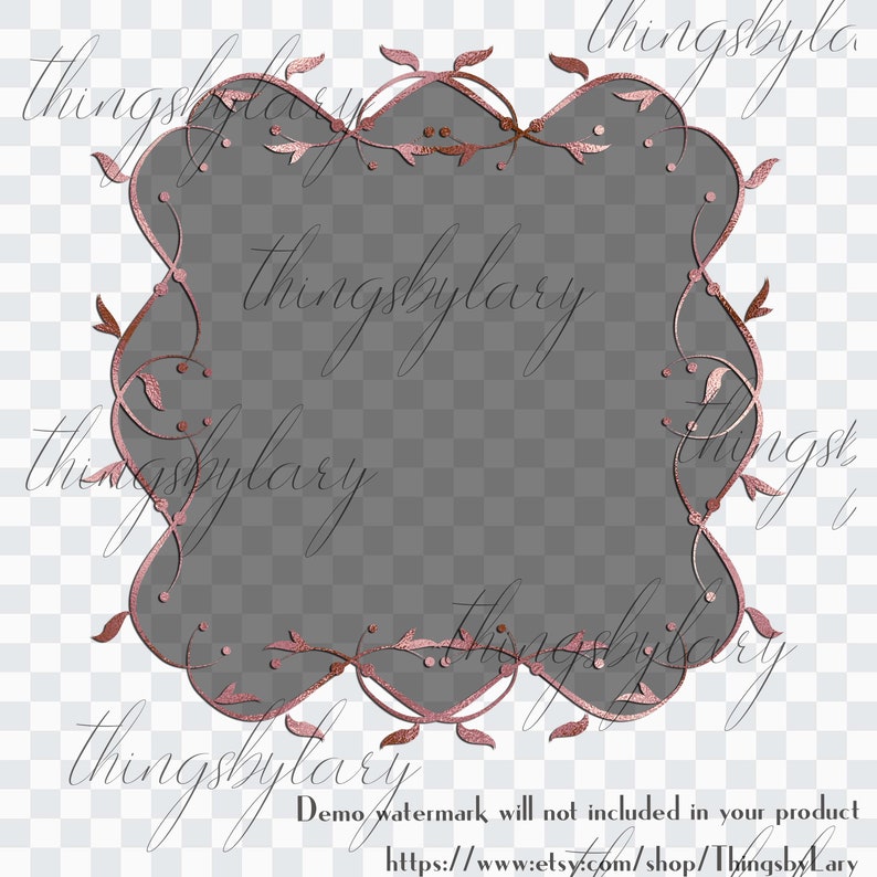 48 Luxury Rose Gold Label Frames 300 Dpi PNG Instant Download ...