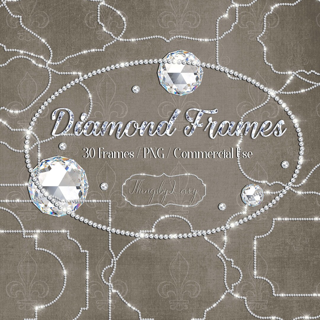 30 Real Diamond Frames Clip Arts 300 Dpi PNG Transparent Instant ...