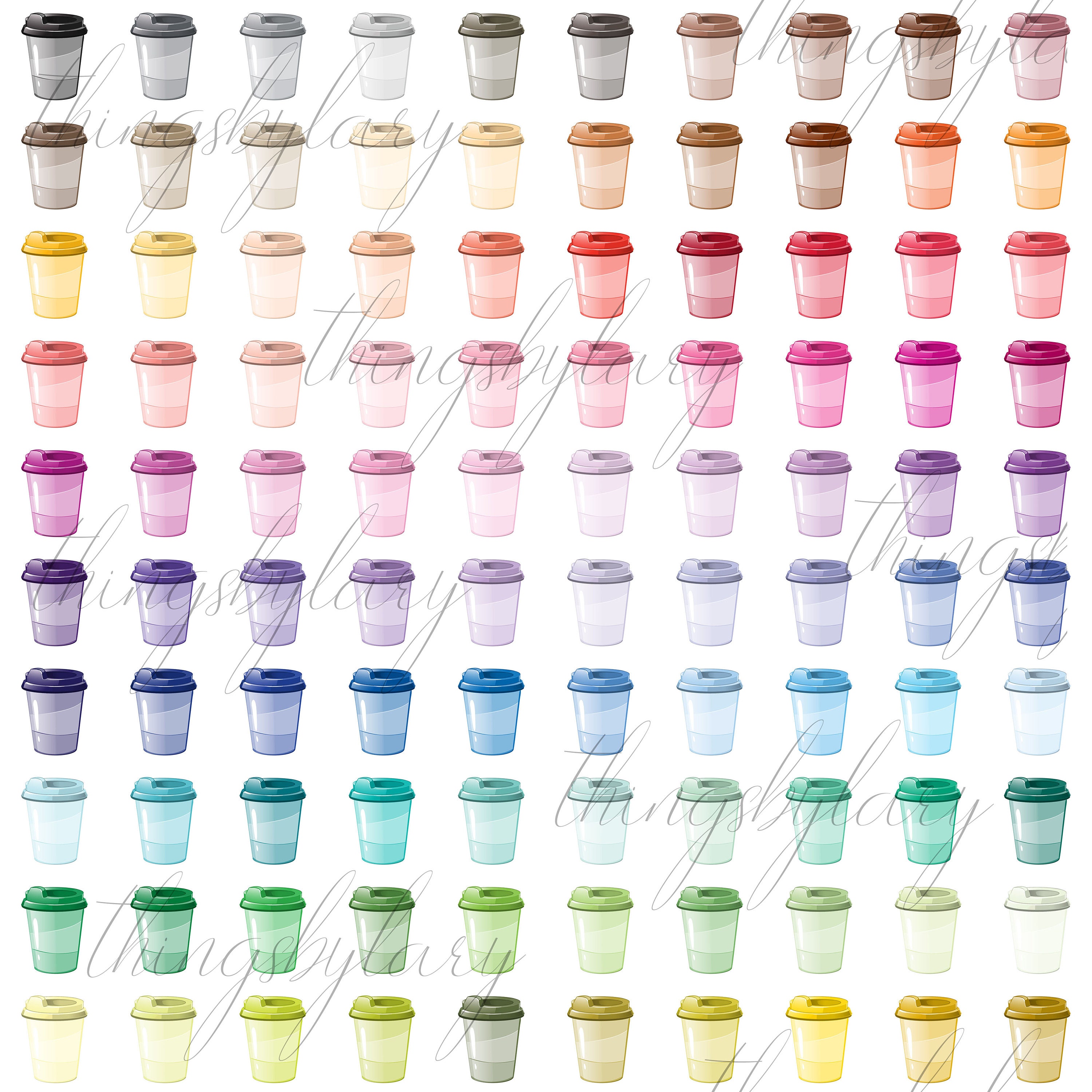 100 Coffee Cup Cliparts Coffee Clipart Digital Coffee - Etsy