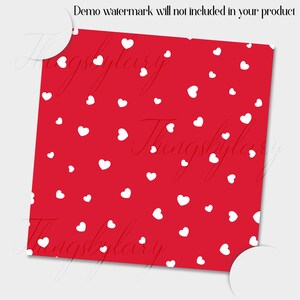 100 Seamless Falling Small Heart Digital Papers 12 X 12 Inch 300 Dpi ...