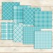24 Turquoise Plaid Digital Papers in 12 X 12 Inch 300 Dpi Instant ...