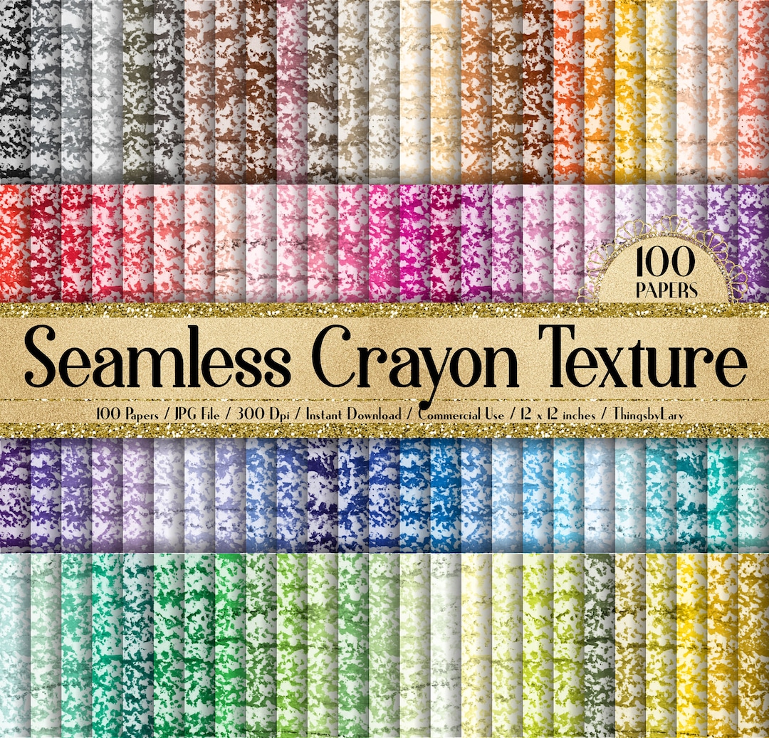 100 Seamless Crayon Texture Digital Papers Commercial Use Drawing ...