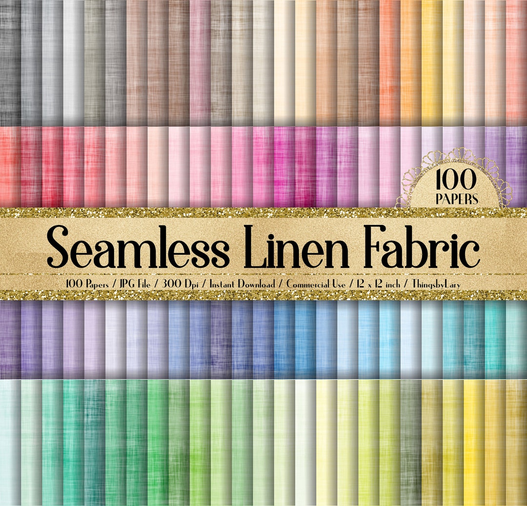 100 Seamless Linen Fabric Texture Digital Papers 12x12" 300 Dpi ...