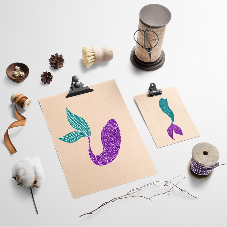 18 Glitter Mermaid Tails Overlay Images 300 Dpi PNG Instant Download ...