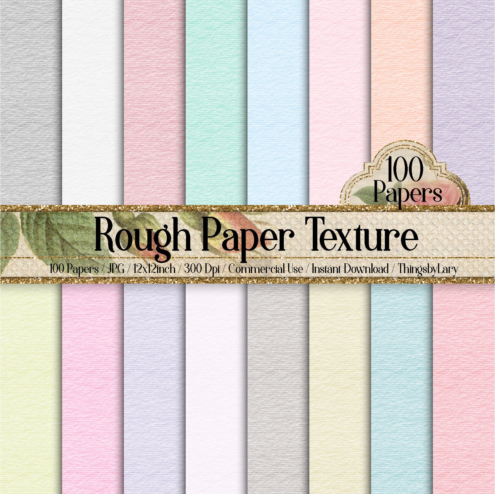 100 Watercolor Rough Texture Papers 12inch Instant Download Commercial ...